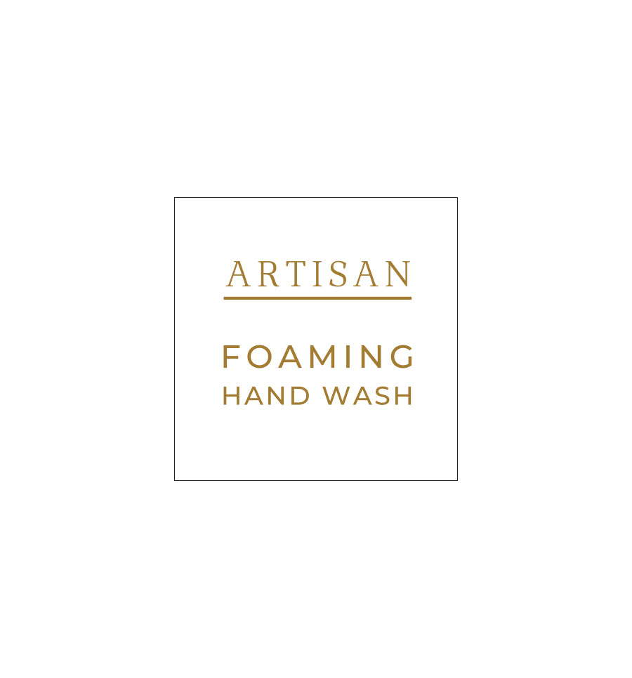 75. Artisan Foaming Hand Wash Label 3.4cm - Transparent with Shiny Gol