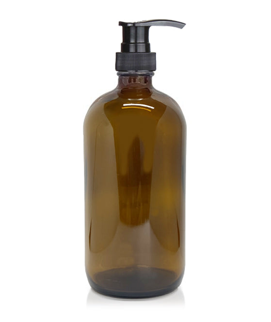 500ml Glass Amber Bottle with Pump - NZ Candle Supplies