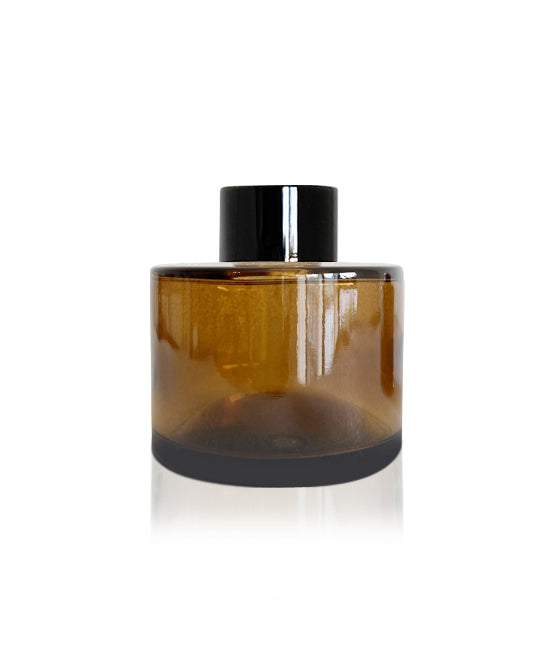100ml Amber Diffuser Bottle - Black Collar - NZ CANDLE SUPPLIES